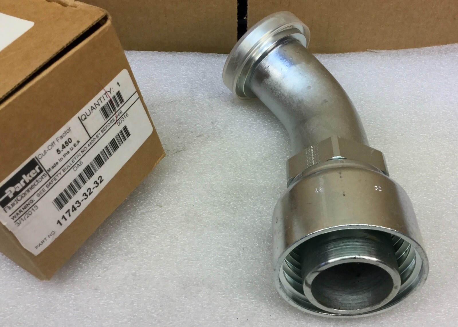 Crimp Hose Fitting 43 Series 11743-32-32 Parker Steel 2" Flange " ID ...