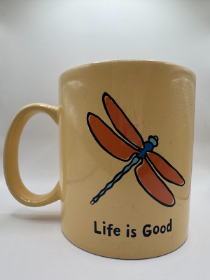 Life Is Good Yellow Dragonfly Mug | eBay