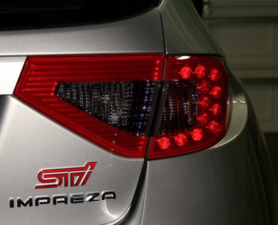 Red & Smoked Center Tail Light Vinyl Overlays for 08-14 Subaru Impreza ...