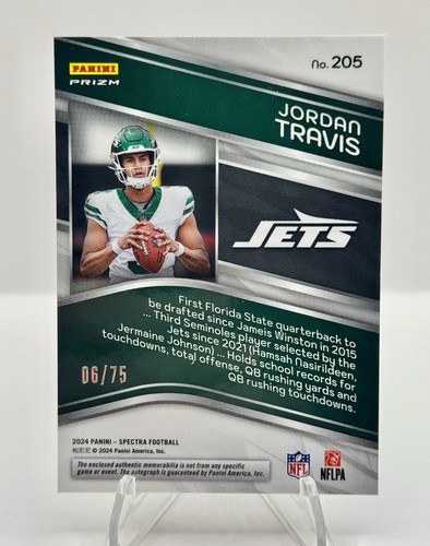 2024 Spectra JORDAN TRAVIS Celestial Rookie 3 Color Patch Auto RPA Jets ...