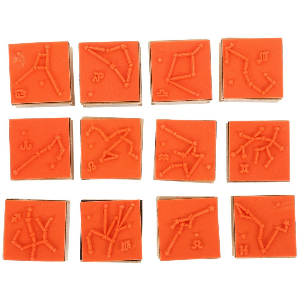 12 Pcs Mini Stamp Set Wood Block Kit DIY Scrapbook Stamps Decorative ...
