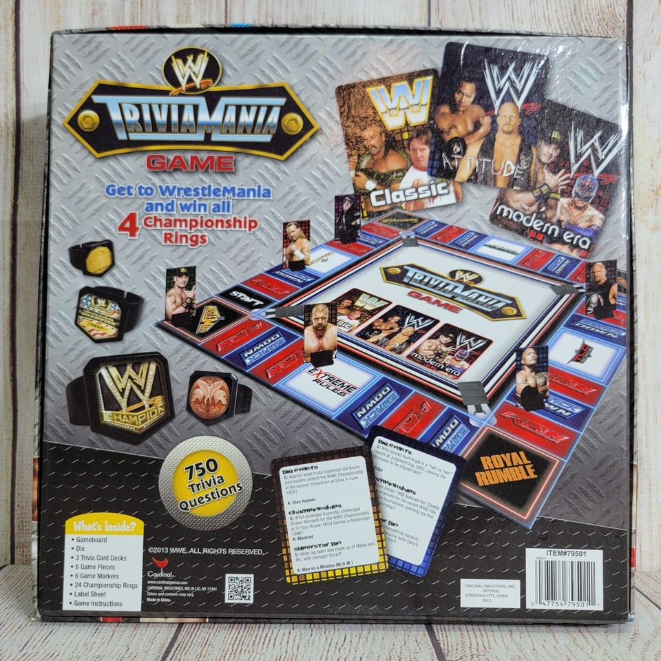 WWE Trivia Mania Board Game Questions Classic Attitude WrestleMania ...