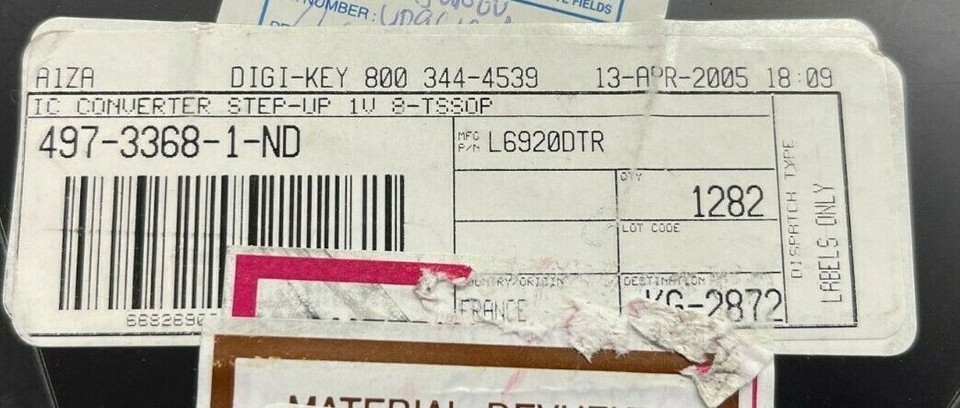 (10 PIECE LOT) L6920DCTR, ST MICRO, Conv DC-DC Dual-OUT Step Up 8-Pin ...