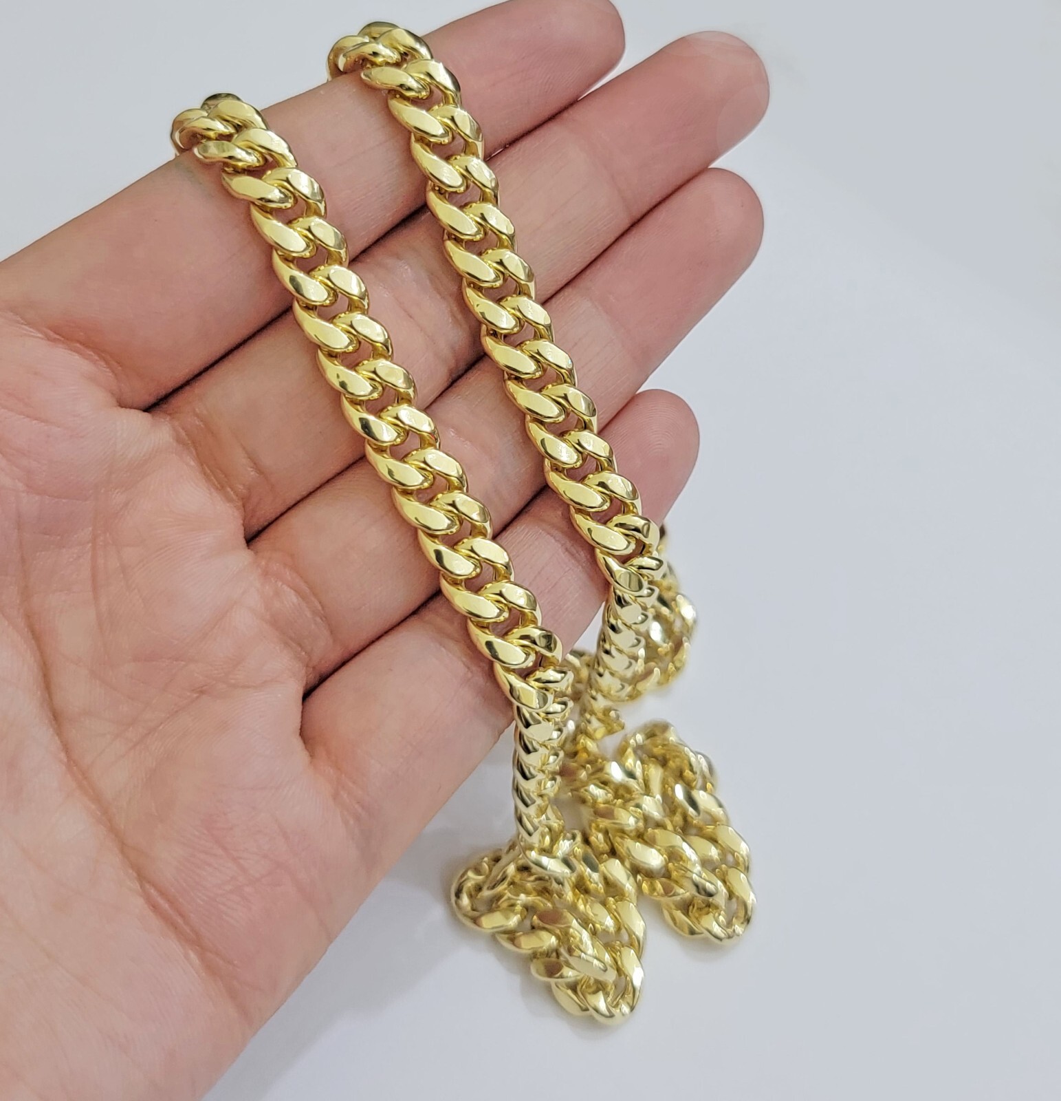 Real 10k Gold Necklace 8mm Miami Cuban Link Chain 26 Inch Men's 10KT ...