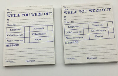 2 x Telephone Message Pads, 120 x 100mm, 80 Sheets per pad | eBay UK