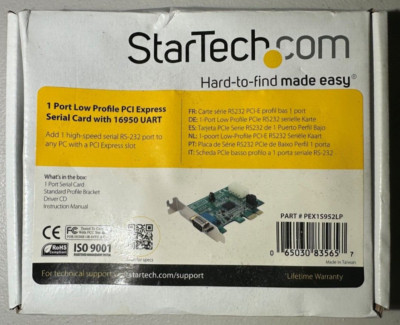 StarTech PCI Express RS232 Serial Adapter Card PEX15952LP - Open Box | eBay