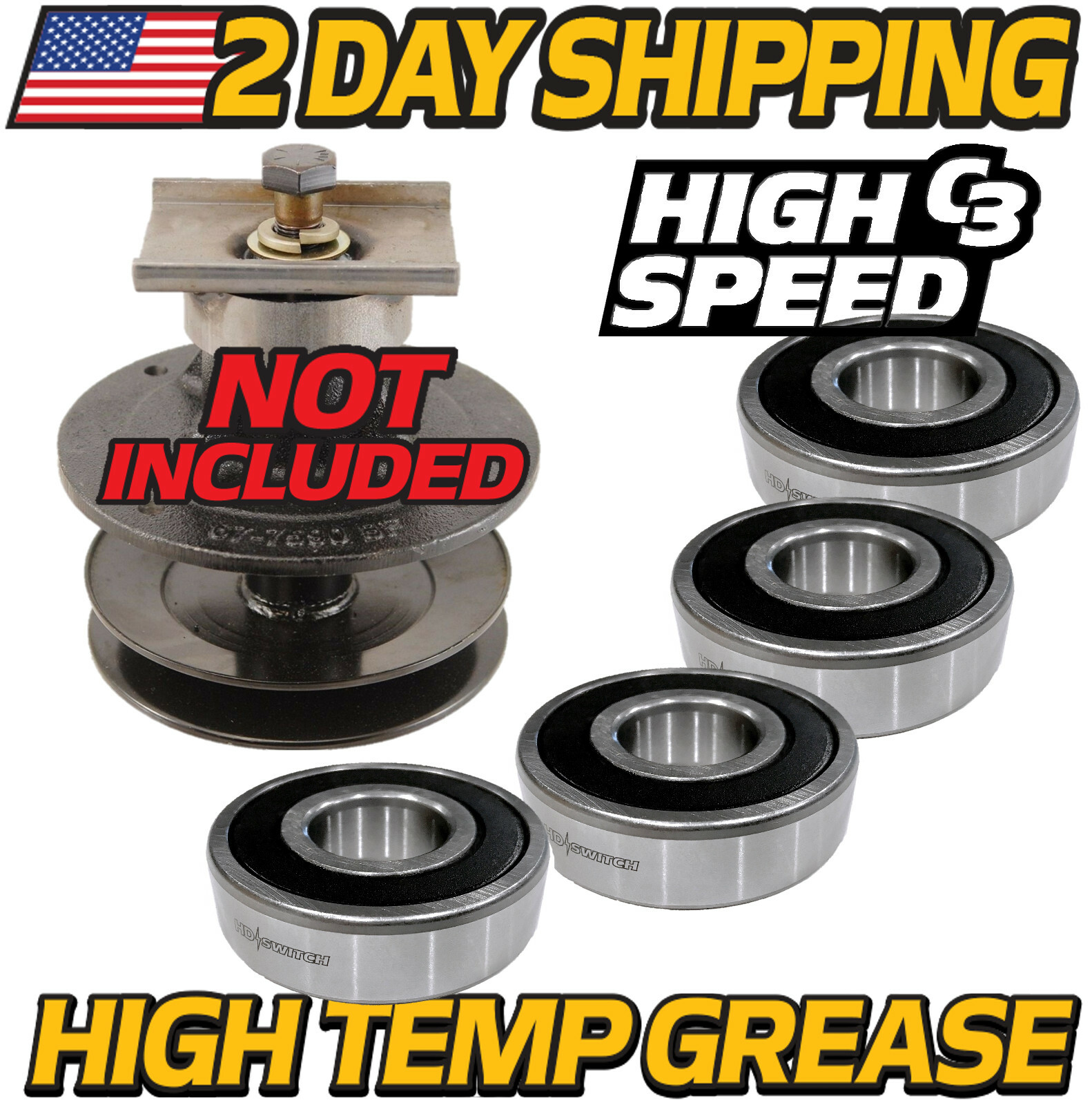 (4) Spindle Bearings For Toro 100-3977, 99-3934, 44" Z-Master Z147 Z148 ...