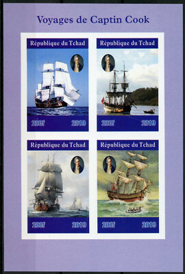 Chad 2019 MNH Captain James Cook Voyages 4v IMPF M/S Boats Ships ...