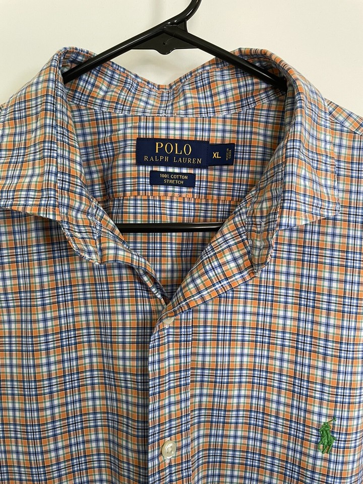 Polo Ralph Lauren Men's Multi Color Plaid Spring Orange Button Down ...