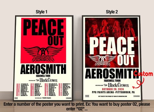 Aerosmith 2024-2025 Peace Out Farewell Tour Poster | eBay