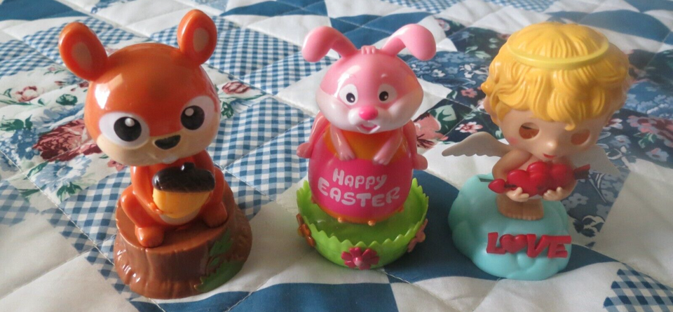 Three Solar Dancing Toys "Chipmunk", "Easter Bunny, "Little Angel" | eBay