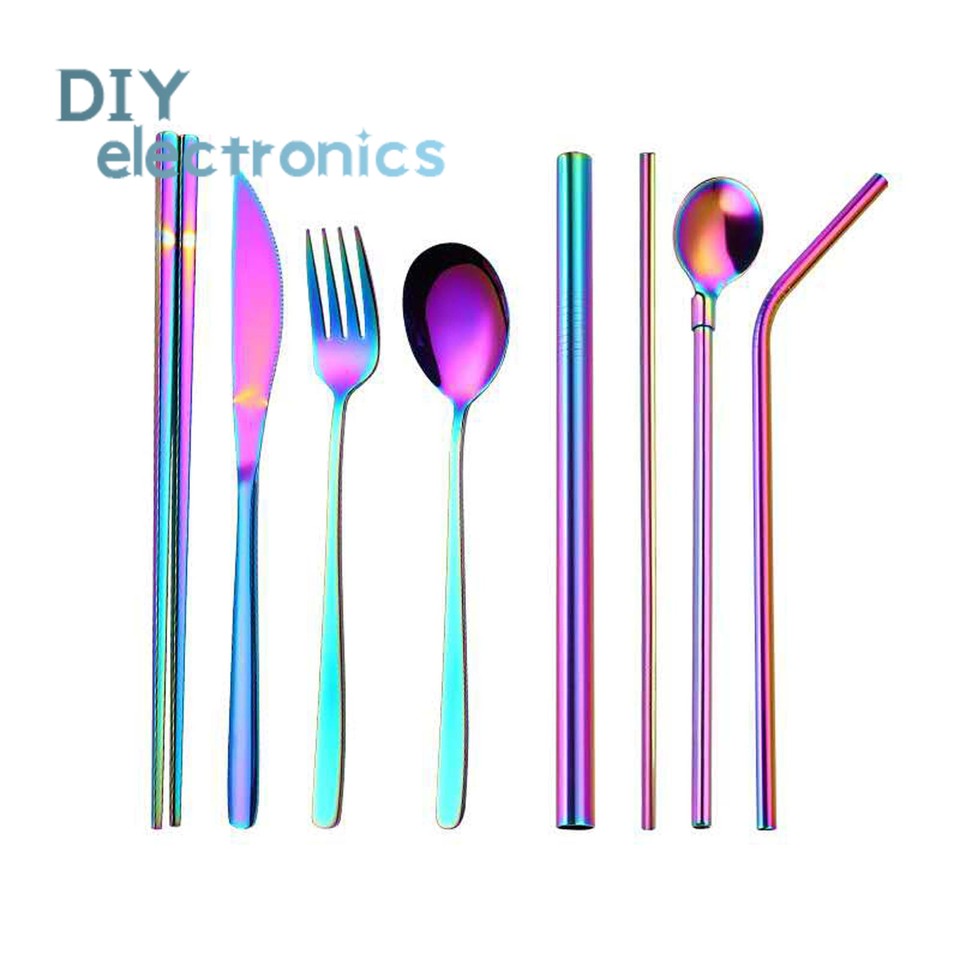 9PCS Luxury Exquisite Dinnerware Flatware Tableware Stainless Cultery ...