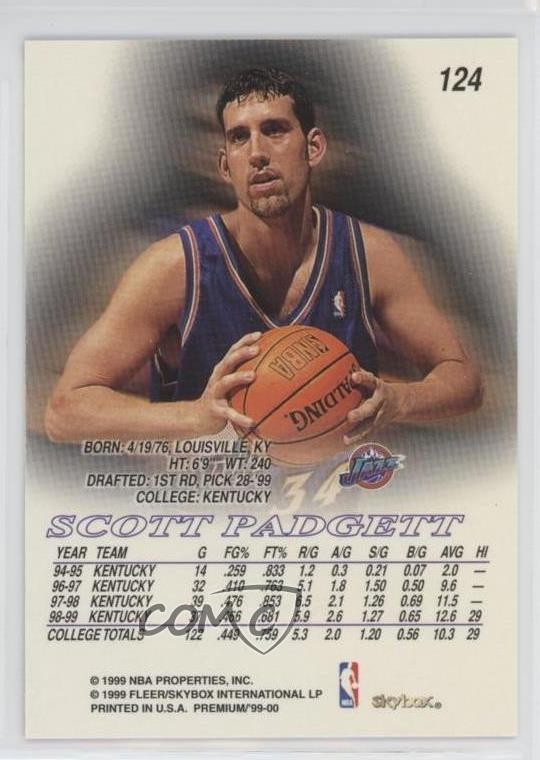 1999-00 Skybox Premium Rookie Scott Padgett (Action) #124 Rookie RC | eBay