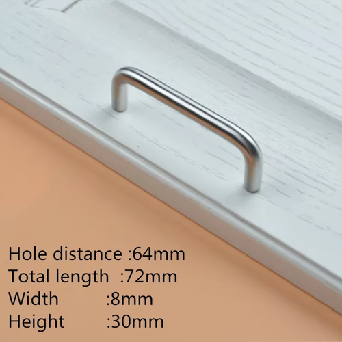 2Pc Stainless Steel U Type Door Handles Dresser Knobs Kitchen Cabinet ...
