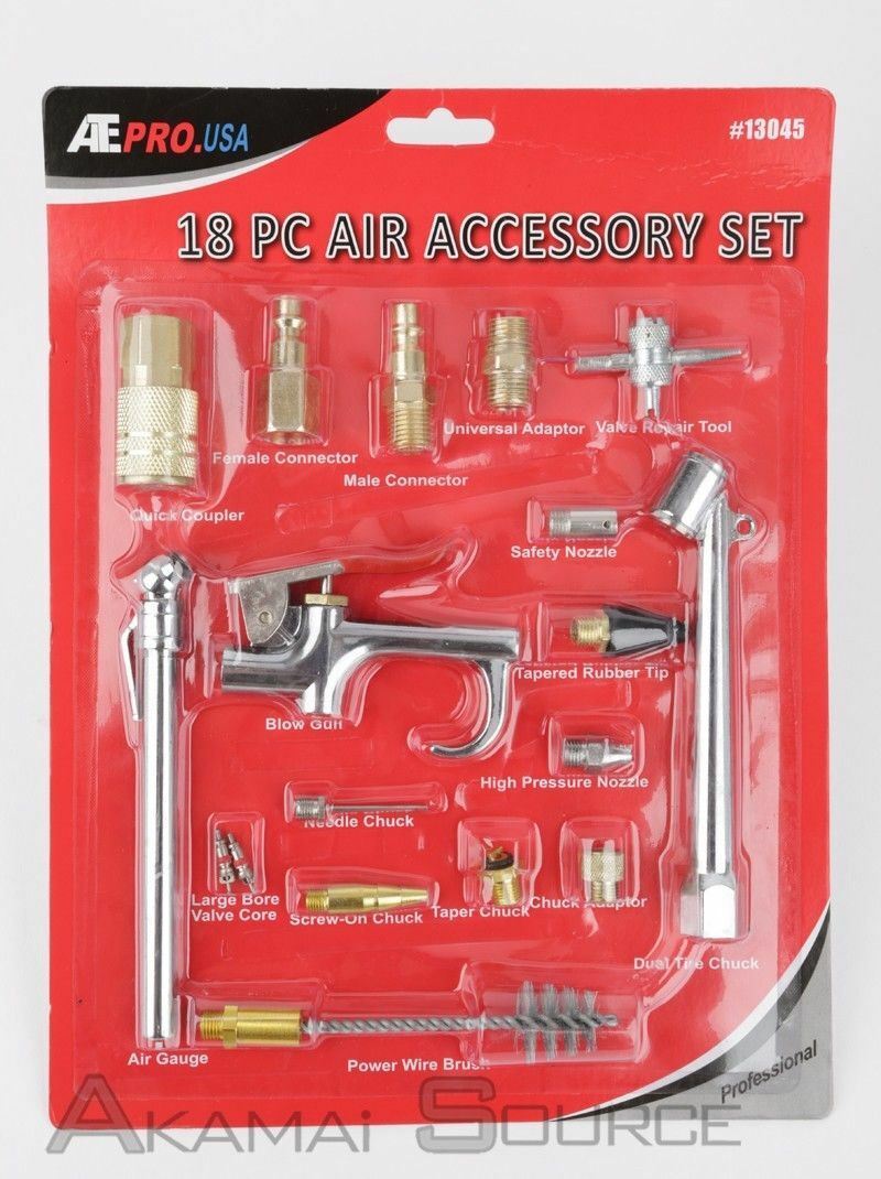 18 Pcs Air Accessory Kit Air Compressor Tools & Fittings Starter Kit ...