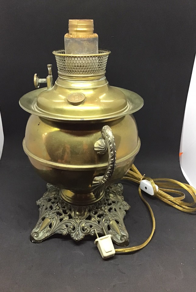 B & H Electric Metal Oil Lamp Ornate Trophy 12” Tall | eBay