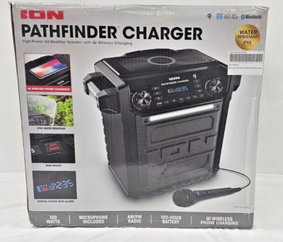 Ion Pathfinder Charger Bluetooth Portable All-Weather Speaker Qi ...