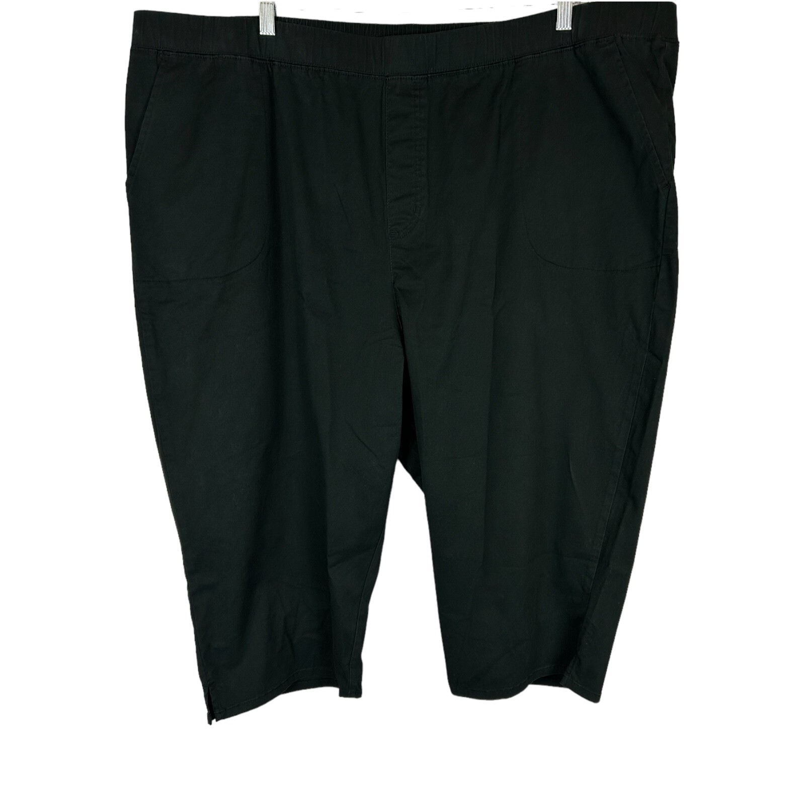 Denim & Co. EasyWear Twill Tall Relaxed Pull-On Skimmer Pants Black 3XT ...