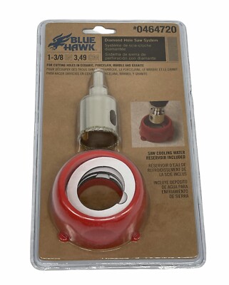 Blue Hawk Wet Diamond Hole Saw System 13/8in 3.49cm For Cutting Holes ...