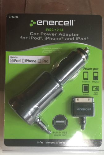 ENERCELL 2730736 CAR POWER ADAPTER 2.6A IPOD,IPHONE,IPAD ,USB PORT | eBay