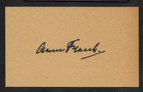 Anne Frank Autograph Reprint On Genuine Original Period 1940s 3X5 Card ...