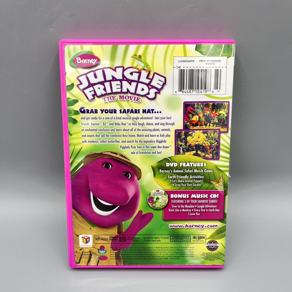 Lot of 4 Barney DVDs Fun on Wheels, Frosty Friends, Jungle Friends ...