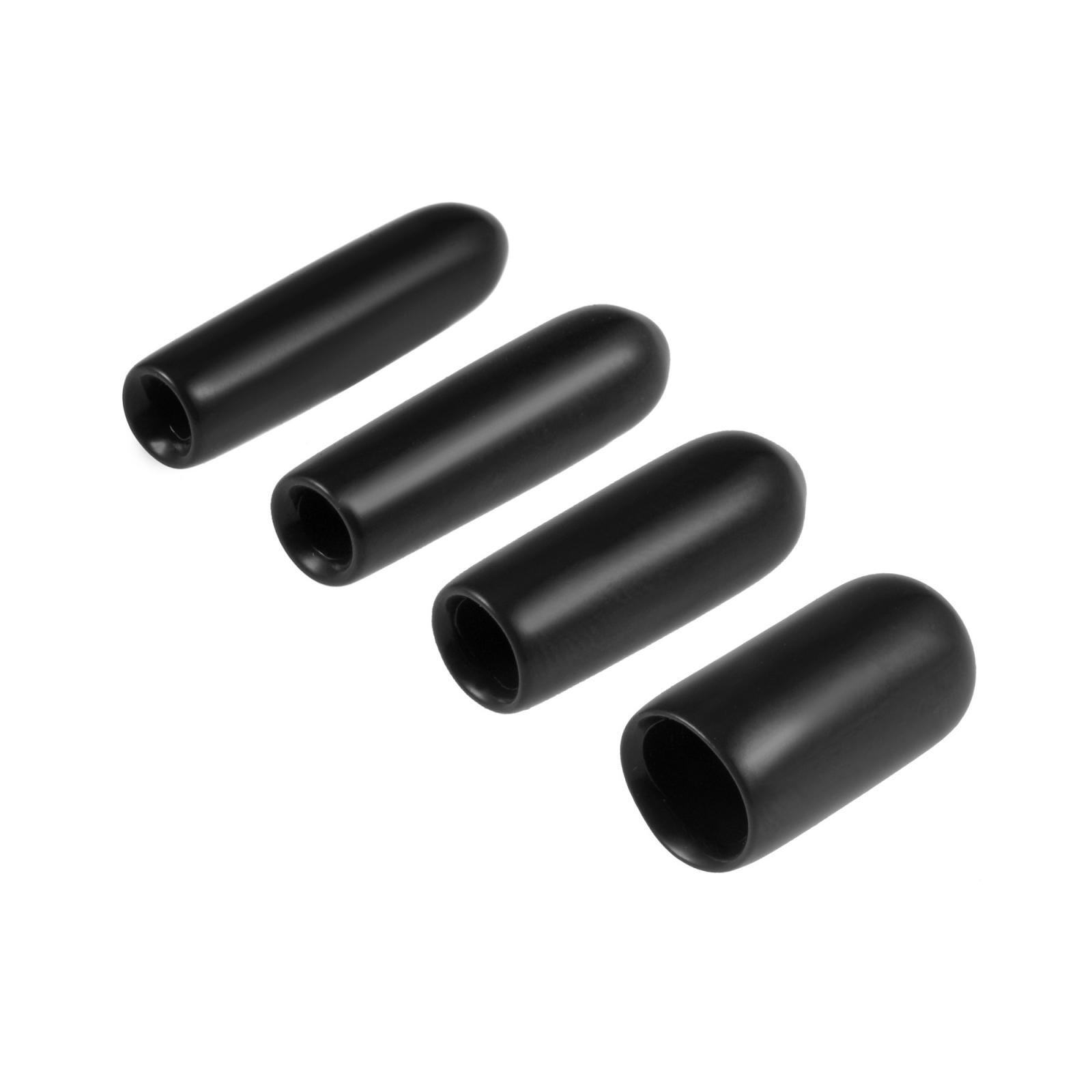 100pcs Round Rubber End Caps 2 3 4 6 mm Black Vinyl Cover Screw Thread ...