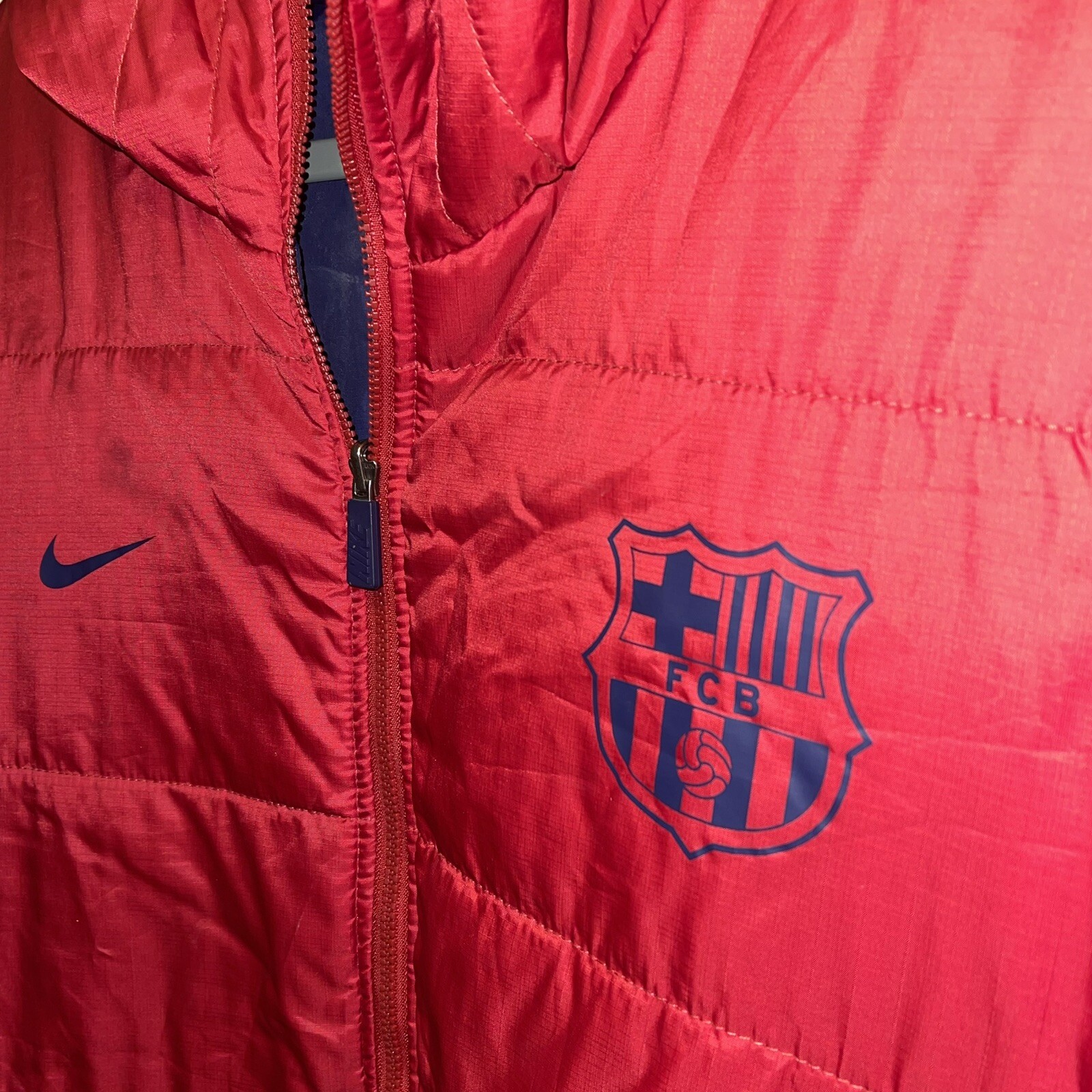 Nike FC Barcelona Padded Red Hoodie Jacket 2XL Rare Men’s Winter | eBay