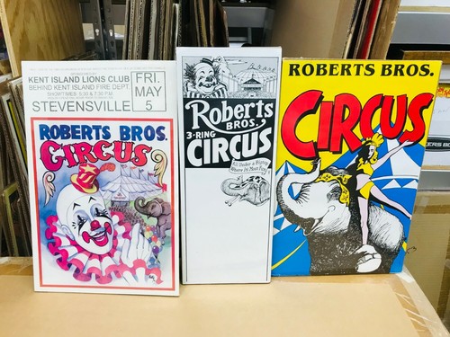 VINTAGE TRIO ROBERTS BROS. CIRCUS POSTERS 2 AT 11"X 17" 1 - 7"X18 ...