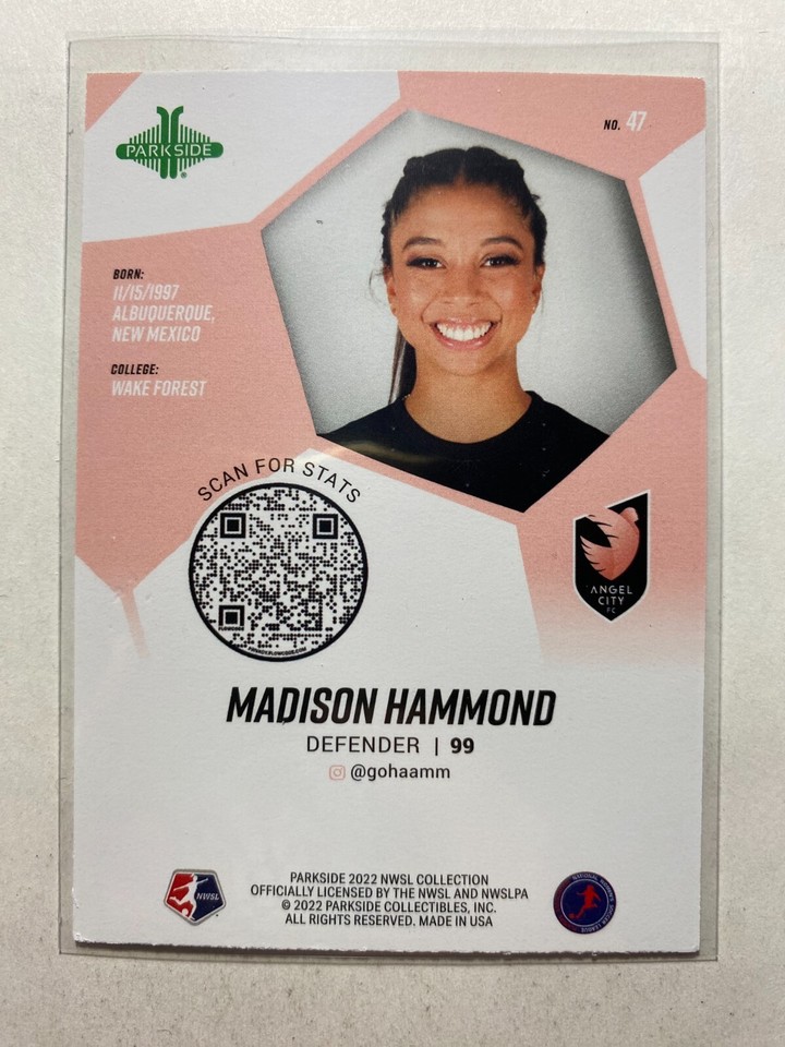 Madison Hammond 2022 Angel City FC Card #47 Parkside NWSL | eBay