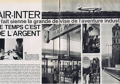 PUBLICITE ADVERTISING 064 1964 AIR INTER aviation (2 pages) | eBay