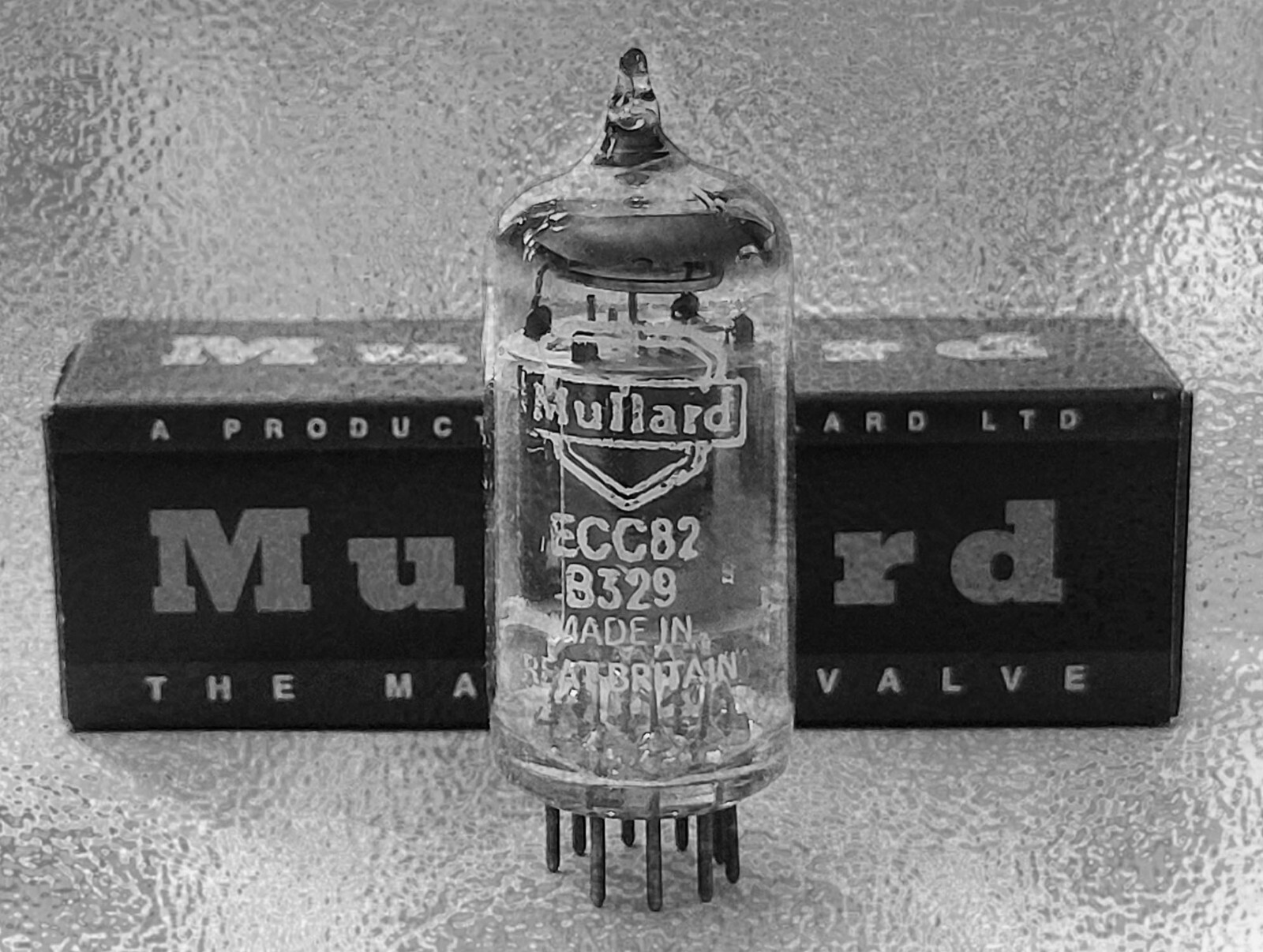 Mullard B329 ECC82 17mm Long Plates Wrinkled Glass - Mitcham 1958 K61 ...