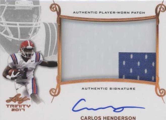 2017 Leaf Trinity - Signatures Patch Carlos Henderson #PA-CH1 Bronze ...