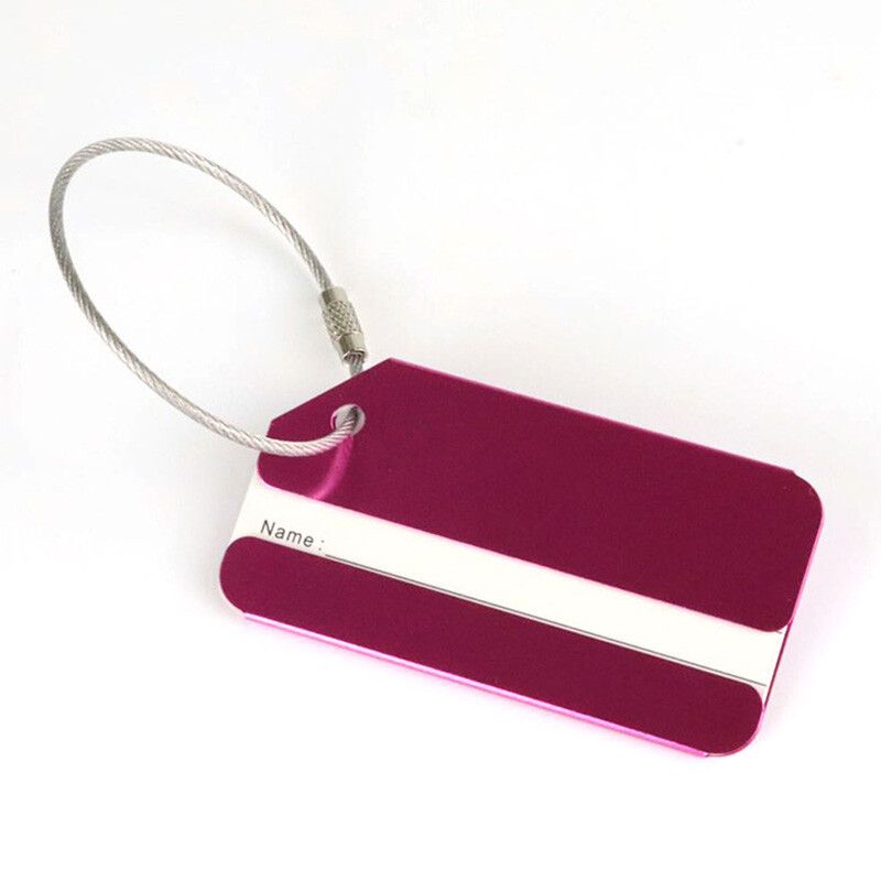 Metal Luggage ID Label Key Tag Tags Key Chain Stainless Steel Ring Name ...