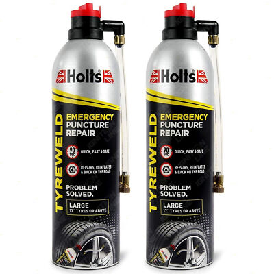 2x Holts Tyreweld Tyre Weld Emergency Puncture Repair Seals Inflates ...