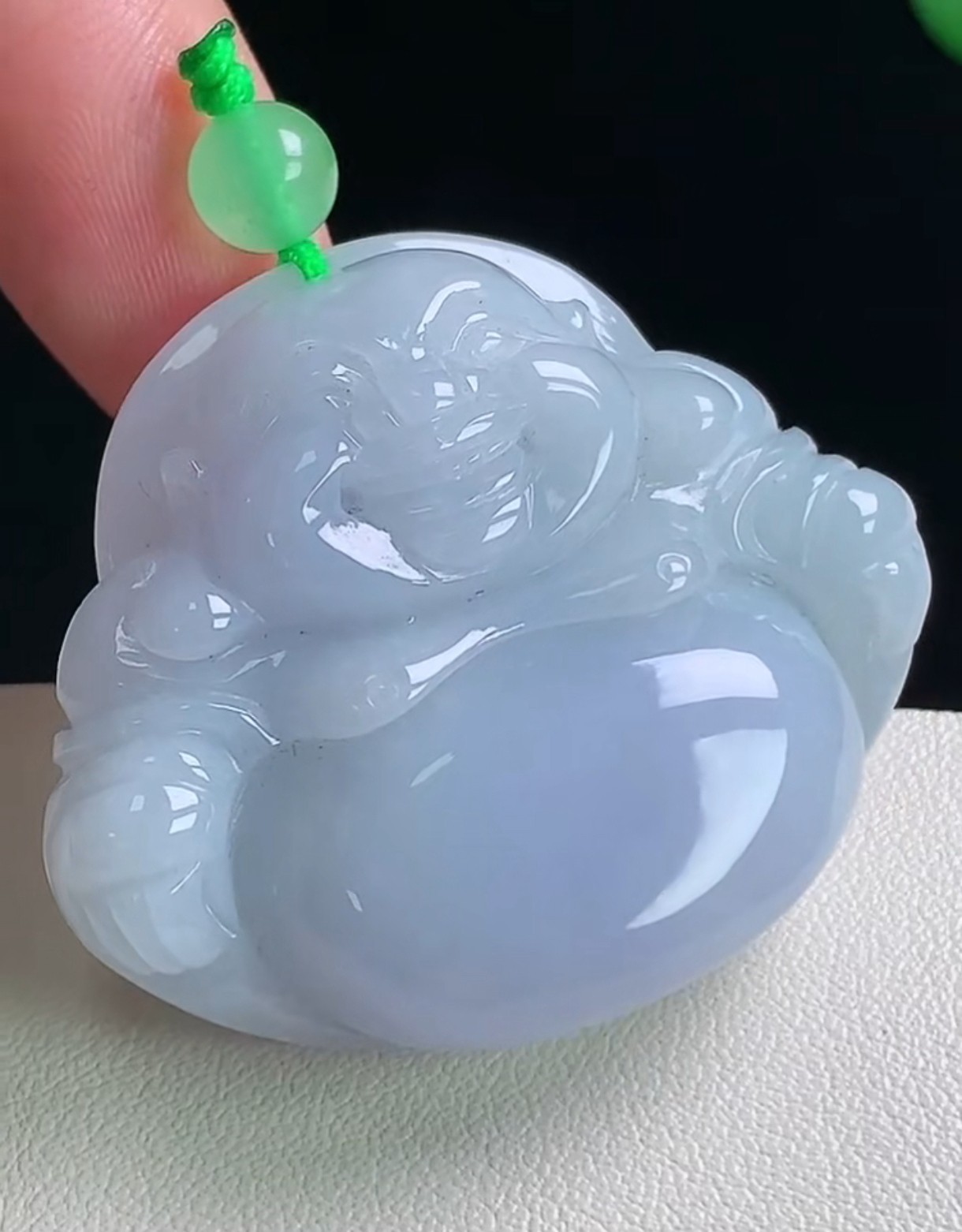 Certified Grade A Icy Purple Jade Jadeite Buddha Pendant 0322
