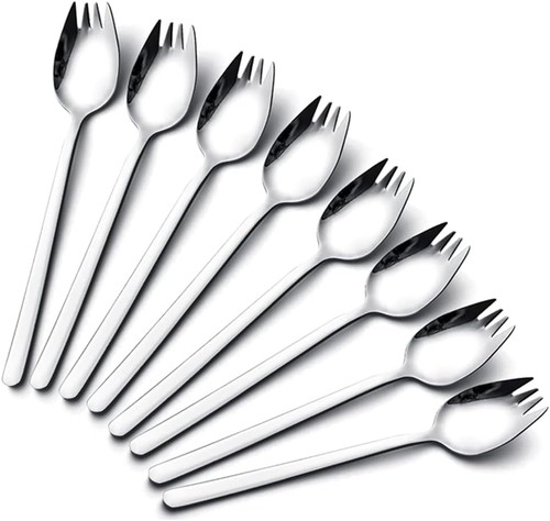 Sporks 8 Pack, 18/10 Spork Stainless, Steel Metal Spork for Everyday ...