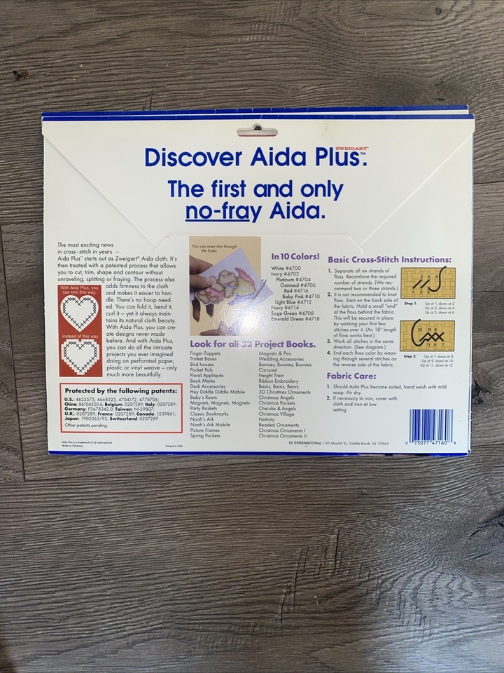 Zweigart Aida Plus 14 Ct 9"x12" Red 4716 Cross Stitch Fabric Cut Trim ...