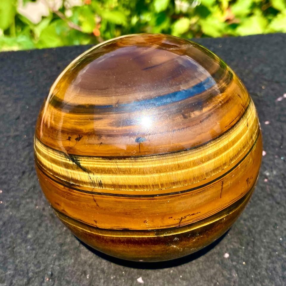3.79LB Natural Large Gold Tiger’s Eye Stone Quartz Crystal Sphere ...