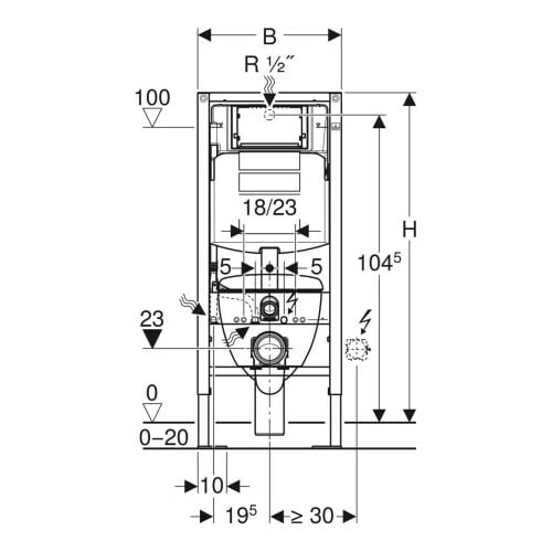 Pack bâti-support Duofix + plaque de déclenchement Sigma20 + WC Renova ...