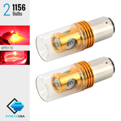 Syneticusa 1156 7527 High Power LED Red Turn Signal Blinker Pair Bulbs ...