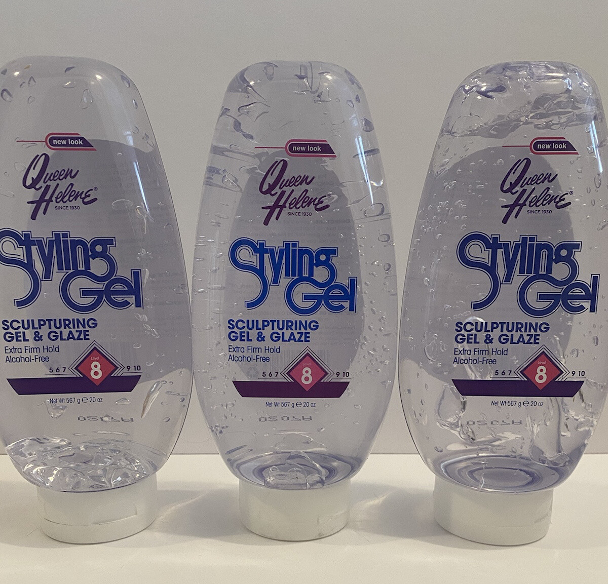 3 X Queen Helene Styling Gel, Sculpturing Gel & Glaze Alcohol Free 20oz ...