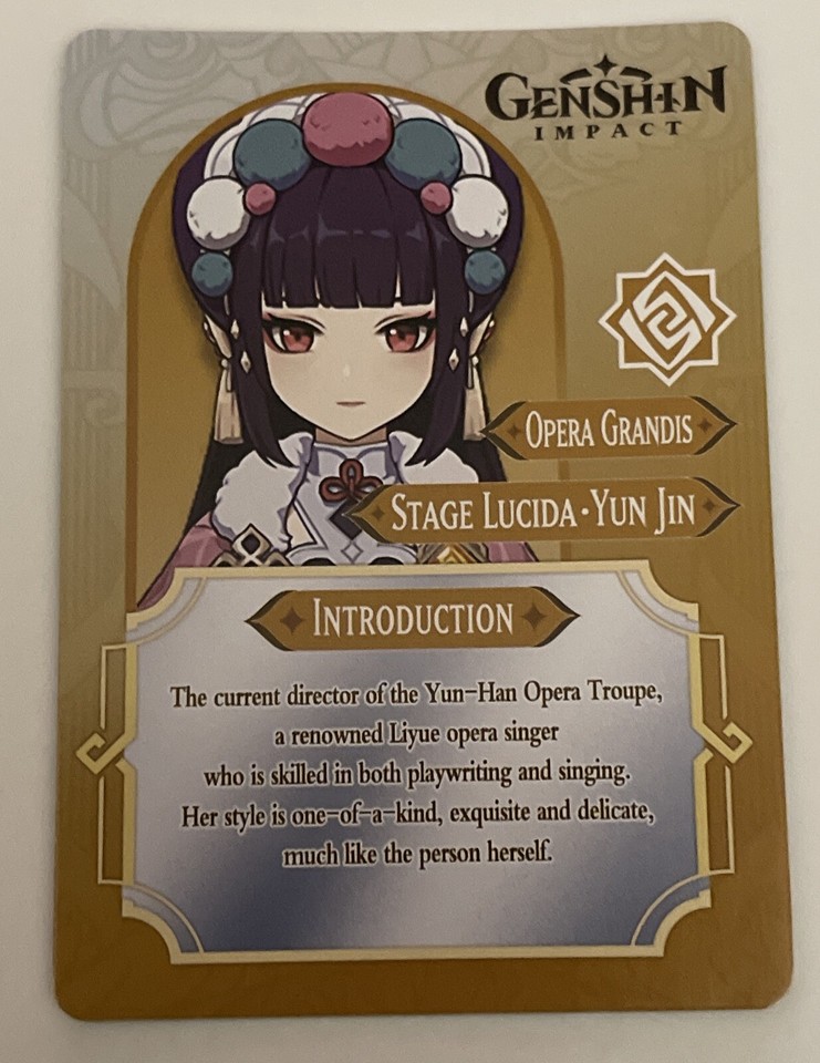 YUN JIN STAGE LUCIDA Genshin Impact Anime Custom TCG CCG Card | eBay