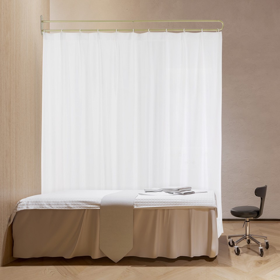 2.2m Height U-shaped Rod Privacy Partition Curtain- White Curtain And ...