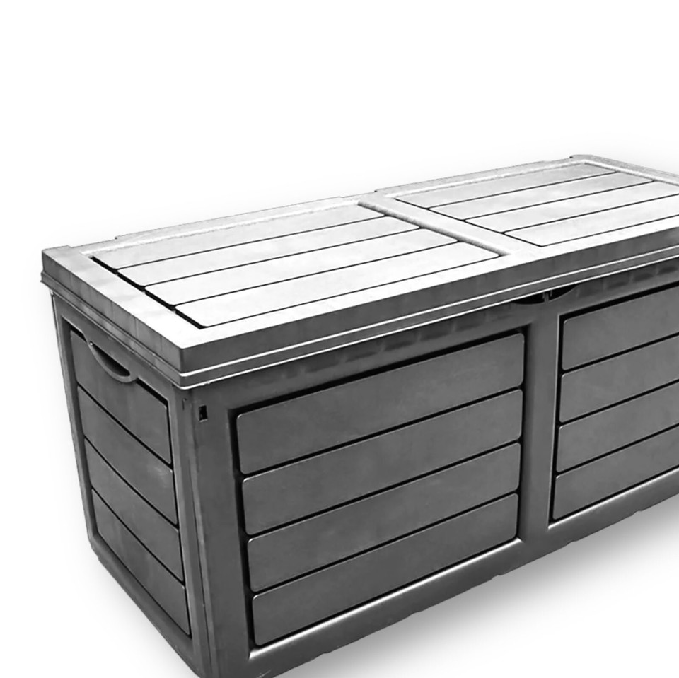 Plastic Storage Box 320L Dark Garden Grey Outdoor | eBay UK