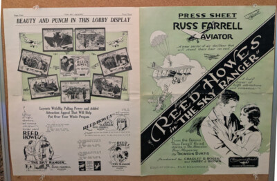 Reed Howes “Sky Rangers” 1928 Silent Film Orig. Exhibitors Press Sheet ...