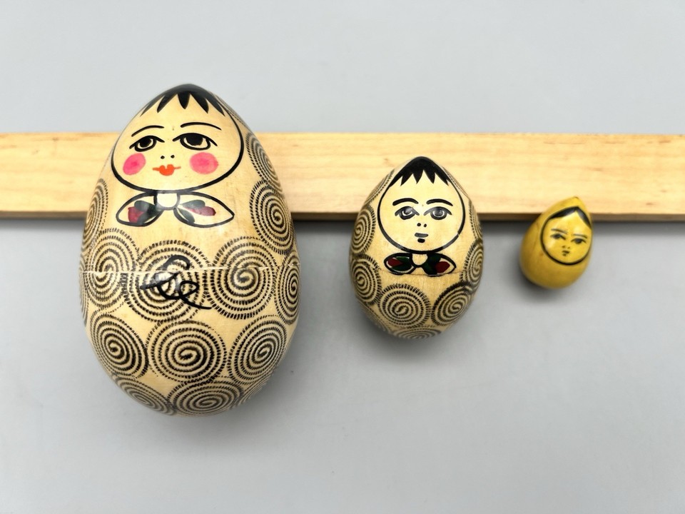 Vintage Matryoshka Russian "Babushka" Doll Hand-painted Wood Nesting ...