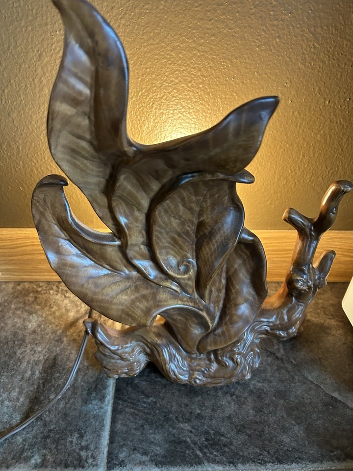 Vintage Lane & Co Van Nuys USA TV Lamp Beautiful Organic MCM Leaves ...