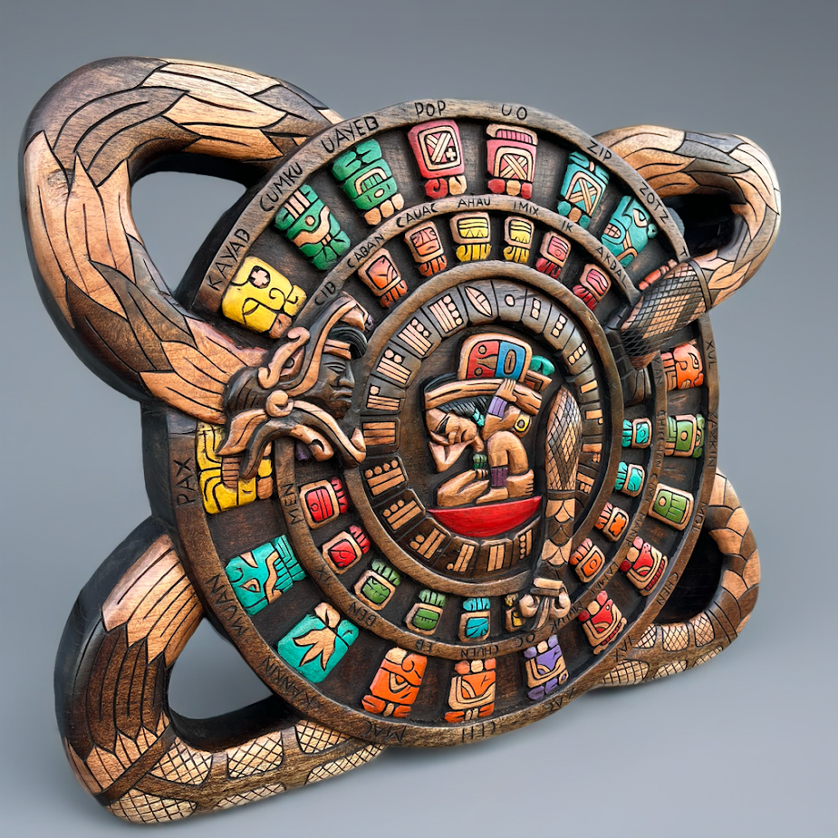Maya Calendar, Wood Handmade, Maya and Aztec culture, Mexican Art | eBay