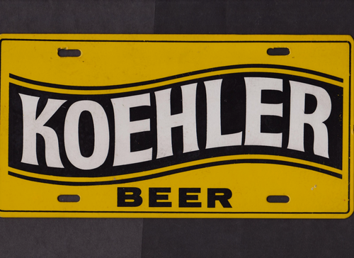 Vintage/Original KOEHLER BEER License Plate Heavy Enamel/Metal ~ ERIE ...